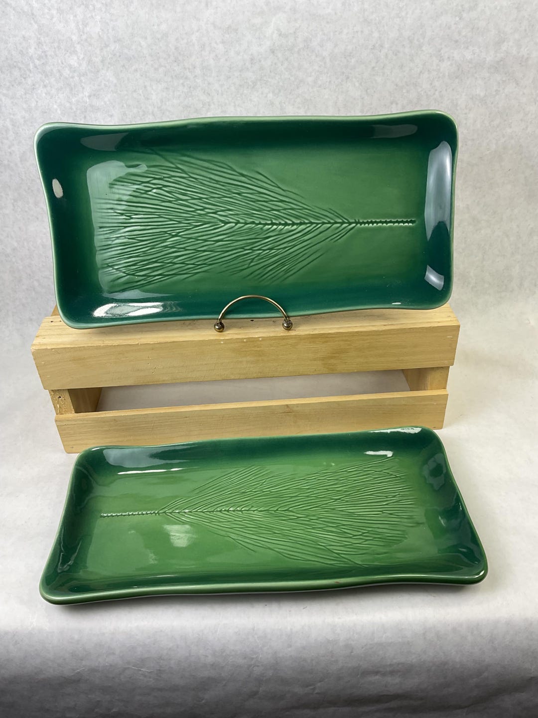 Vintage Kay Wayne Seriving Platter With Pine Sprig Accent - Etsy