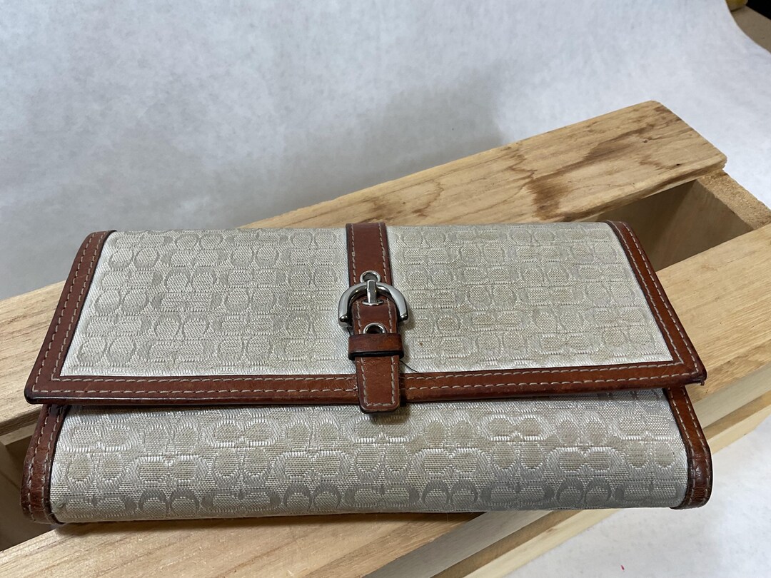 Vintage Signature Canvas With Leather Trim and Snap - Etsy