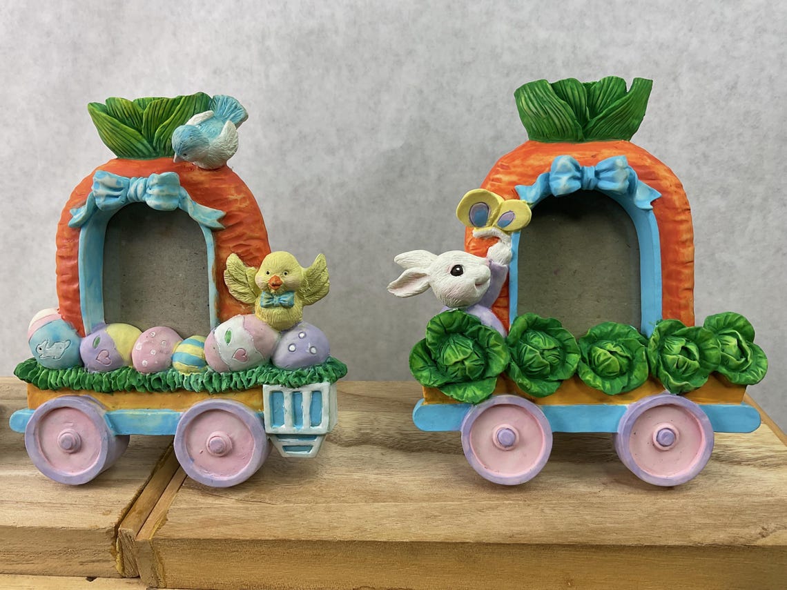 Vintage Easter Theme Train Set Picture Frames (3) - Etsy