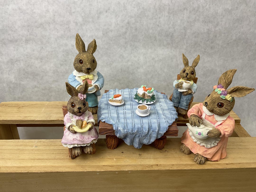 Vintage Mervyn's Easter Bunny Family Dessert Time Collectibles (5) - Etsy