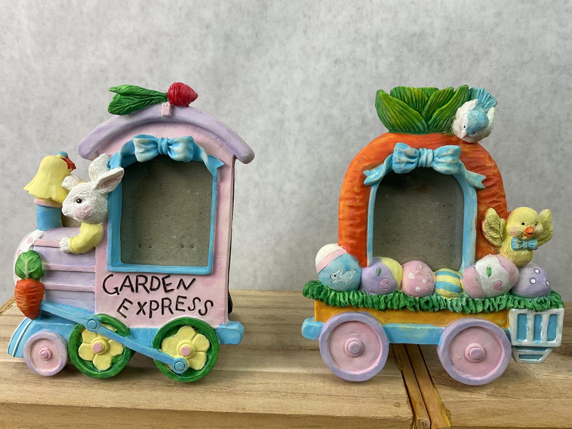 Vintage Easter Theme Train Set Picture Frames (3) - Etsy