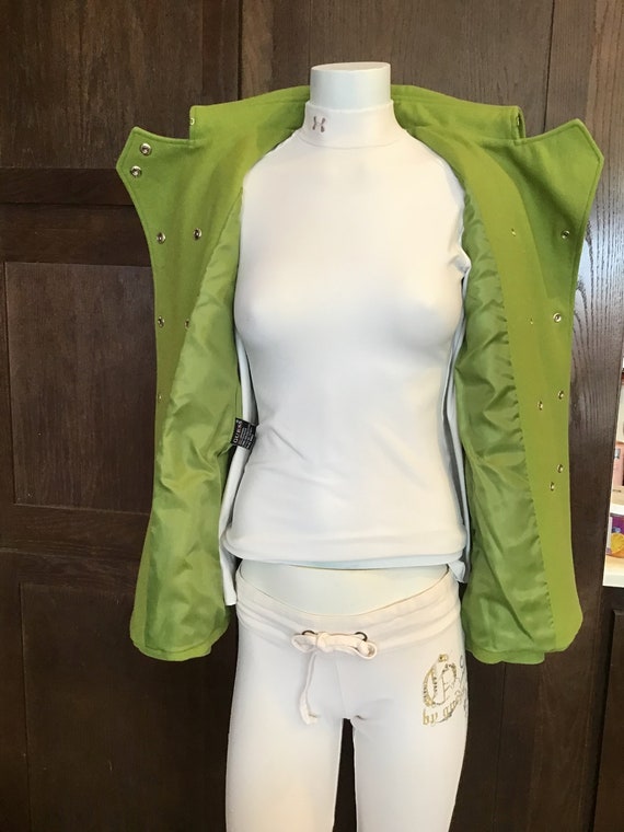 Vintage Grinch Green Wool Double Breasted Pea Coat - Gem