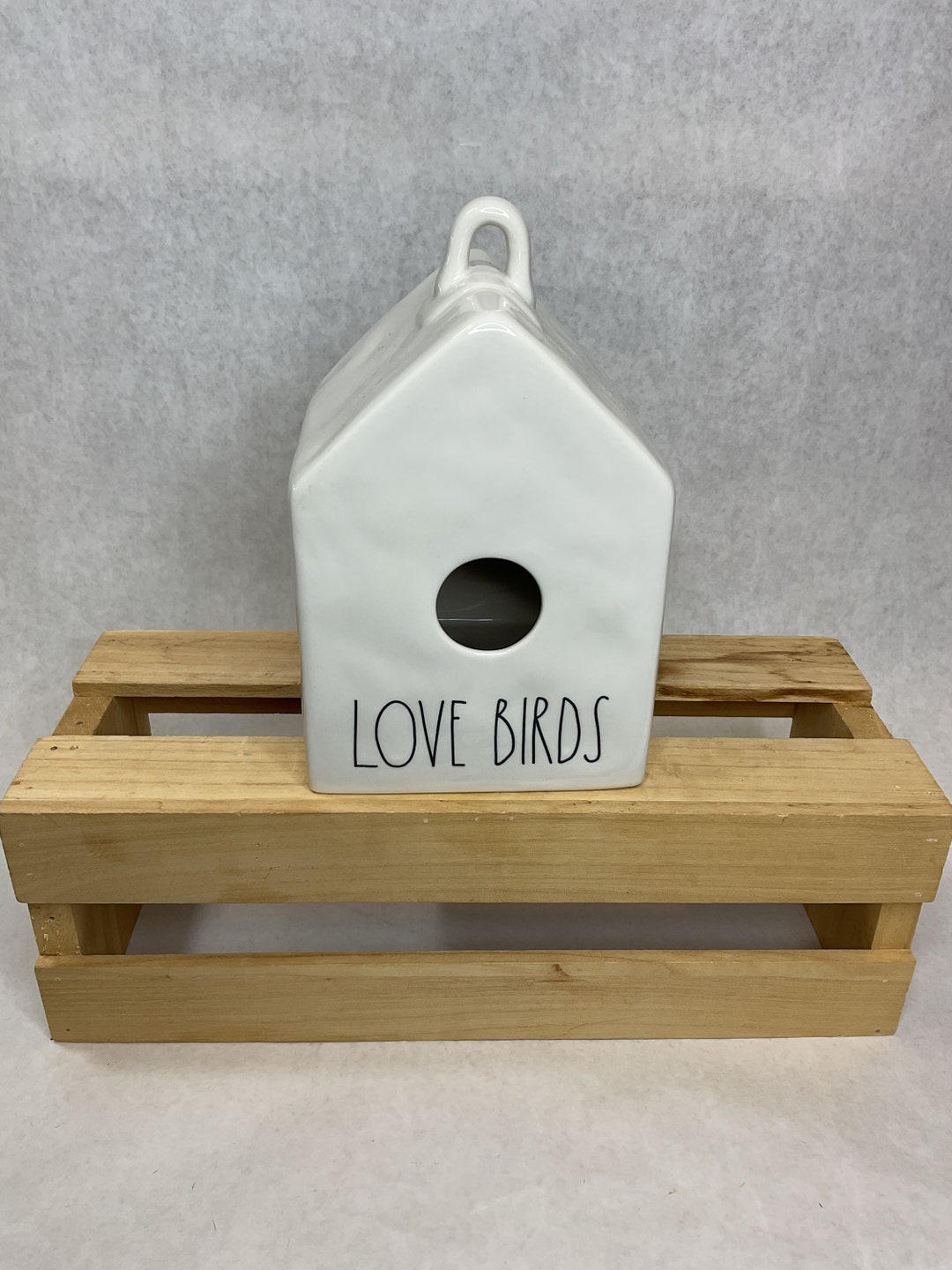 Rae Dunn "love Birds" Ceramic Bird House - Etsy