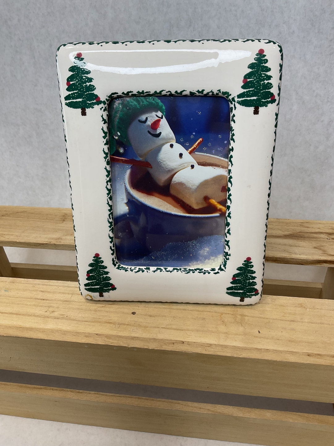 Vintage White Ceramic Christmas Tree Accent Picture Frame - Etsy