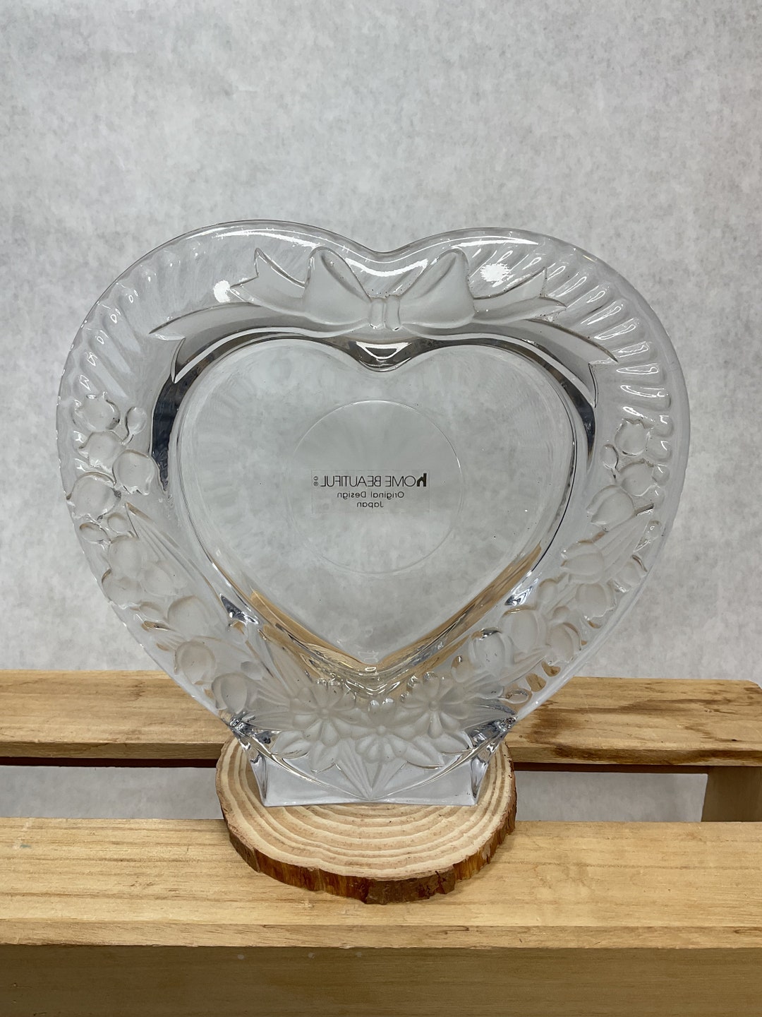 Crystal Heart Shaped Frame With Frosted Flower Accents - Etsy