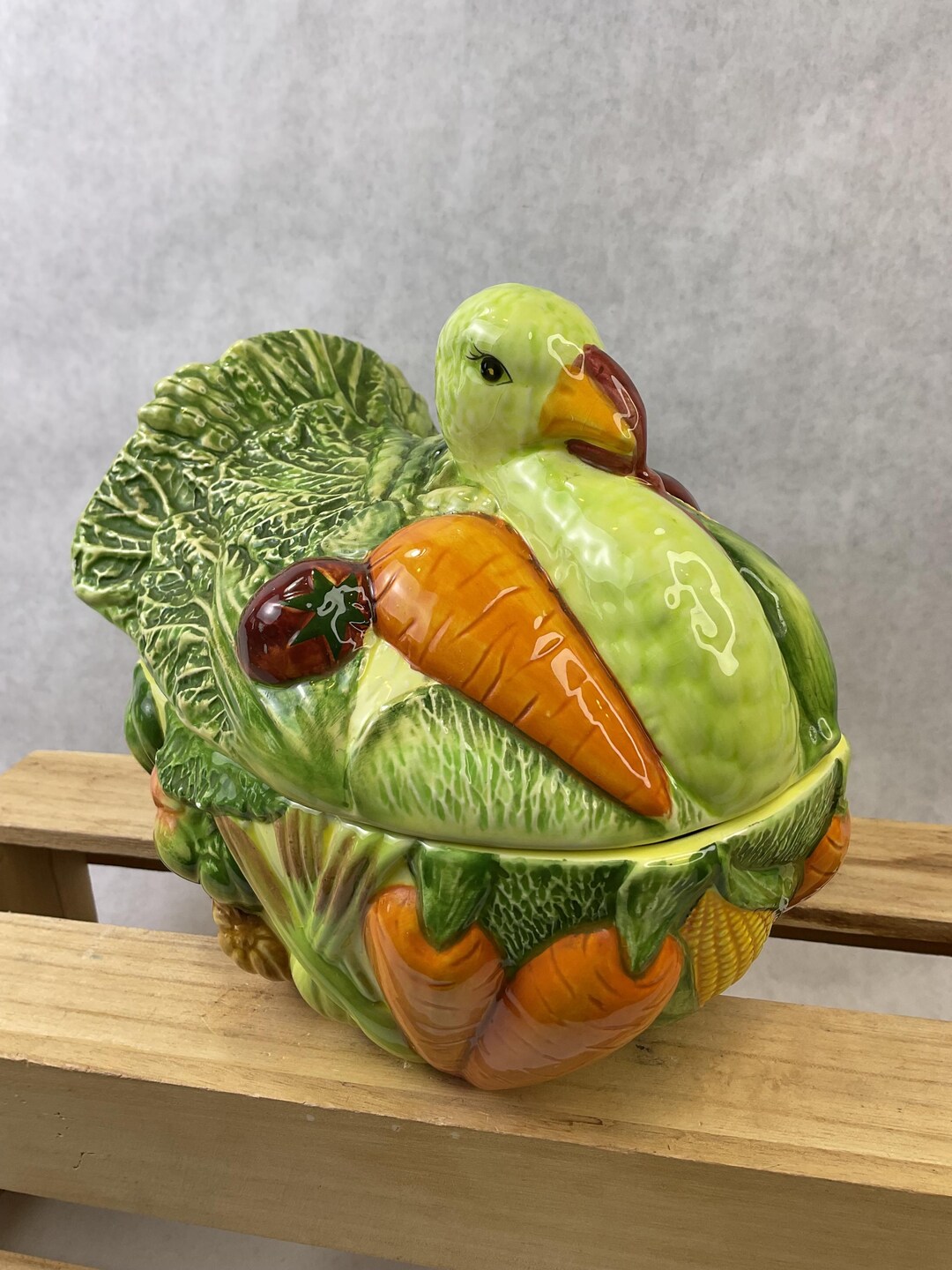 Vintage Ceramic Vegetable Adored Turkey Covered Serving Dish - Etsy
