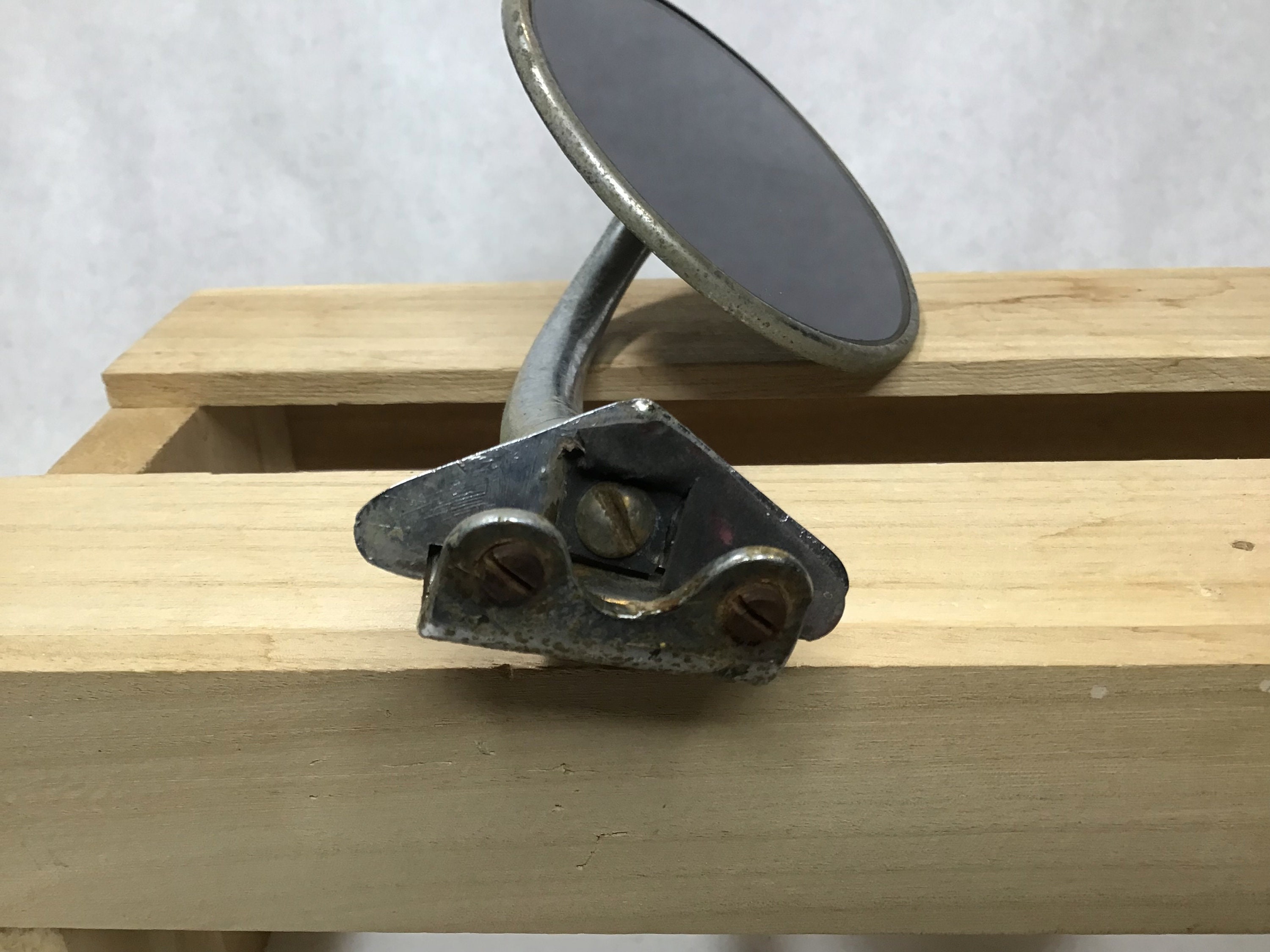 Vintage Gutter Clamp Round Rearview Auto Mirror - Etsy
