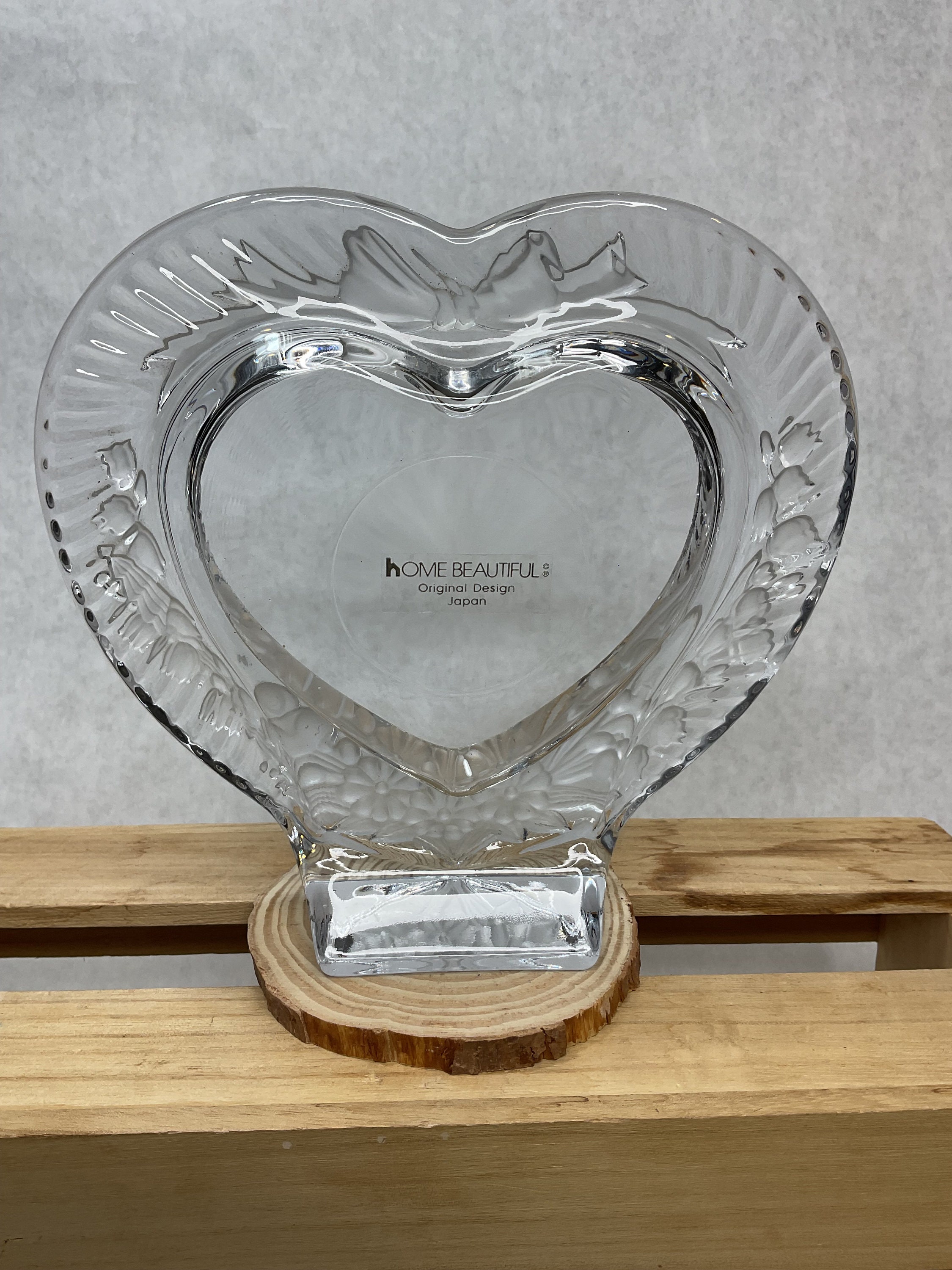 Crystal Heart Shaped Frame With Frosted Flower Accents - Etsy