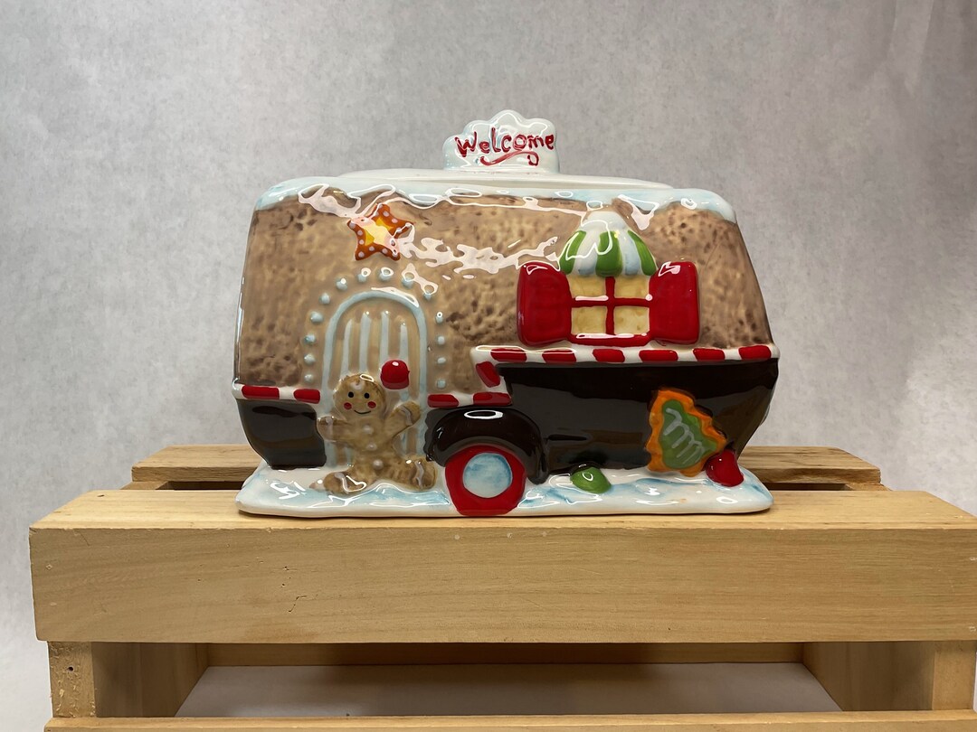Potters Studio Gingerbread RV Trailer Cookie Jar - Etsy