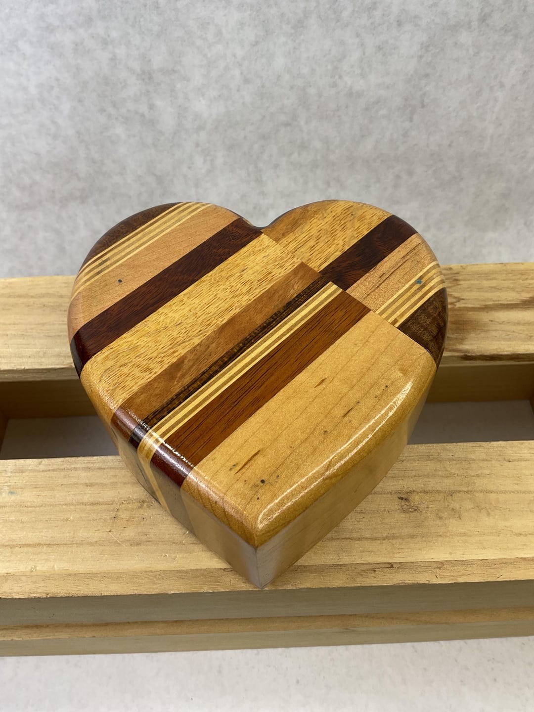 Vintage Wooden Inlayed Handcrafted Heart Shaped Trinket Box - Etsy
