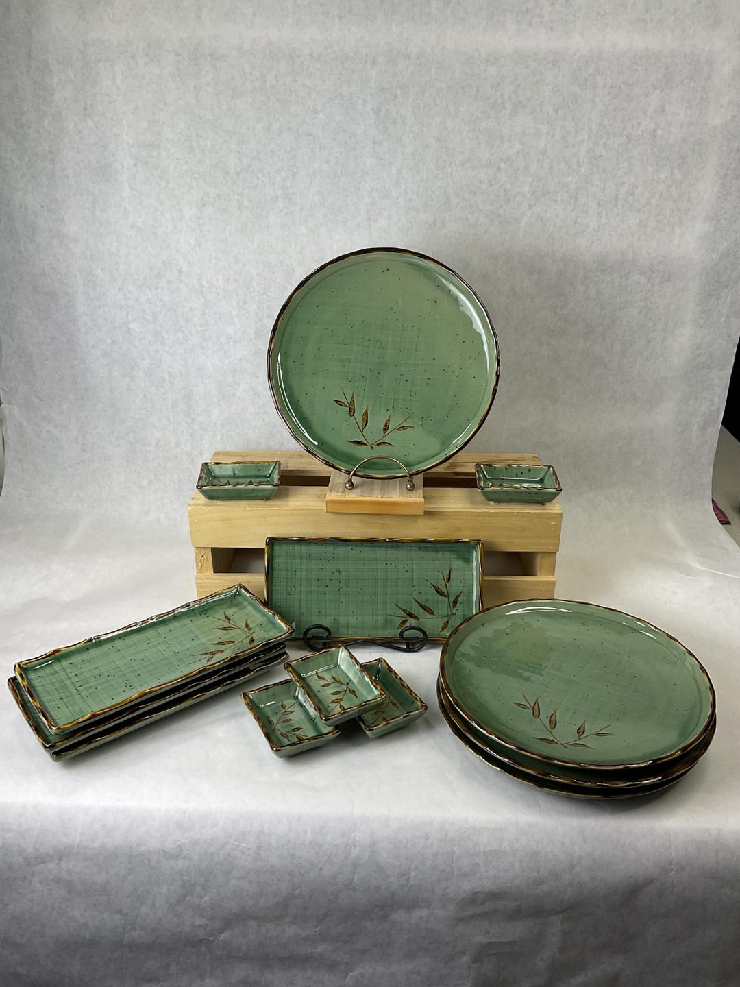 Vintage Japanse Bamboo Dinner Service Set 13 - Etsy