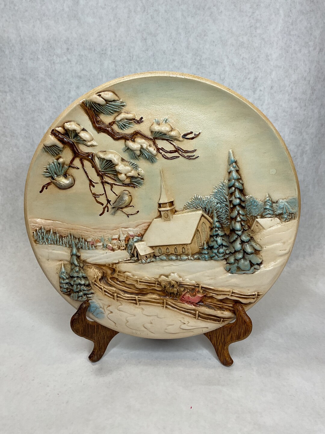 Vintage Byron Molds Winter Church & Sleigh 1980 - Etsy