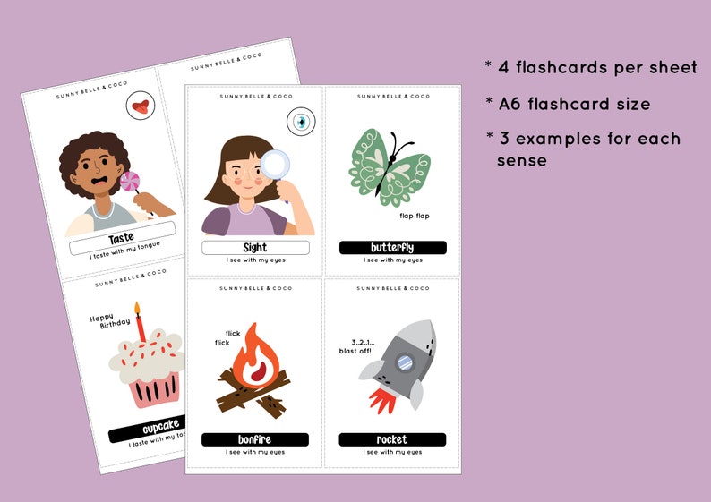 My 5 Senses Sorting Flashcard Montessori Materials Printable - Etsy