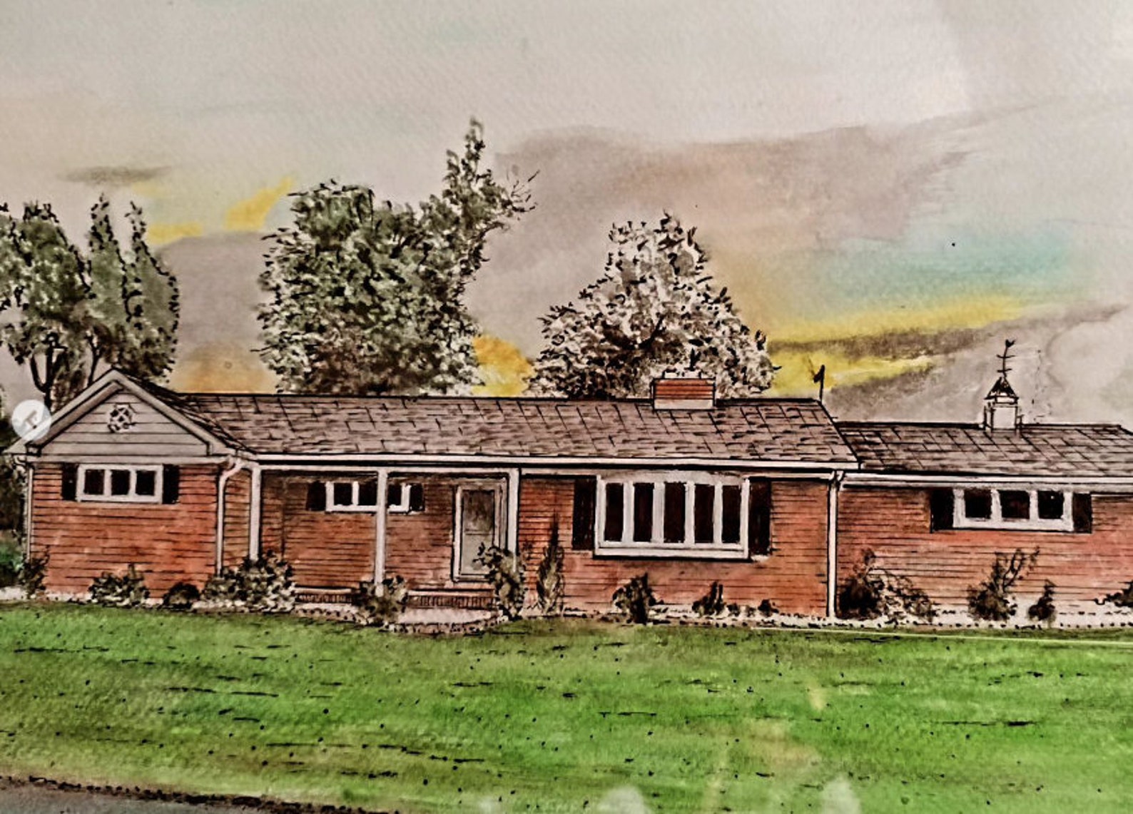 Hand Painted Watercolor House Portrait, Custom House Portrait From ...