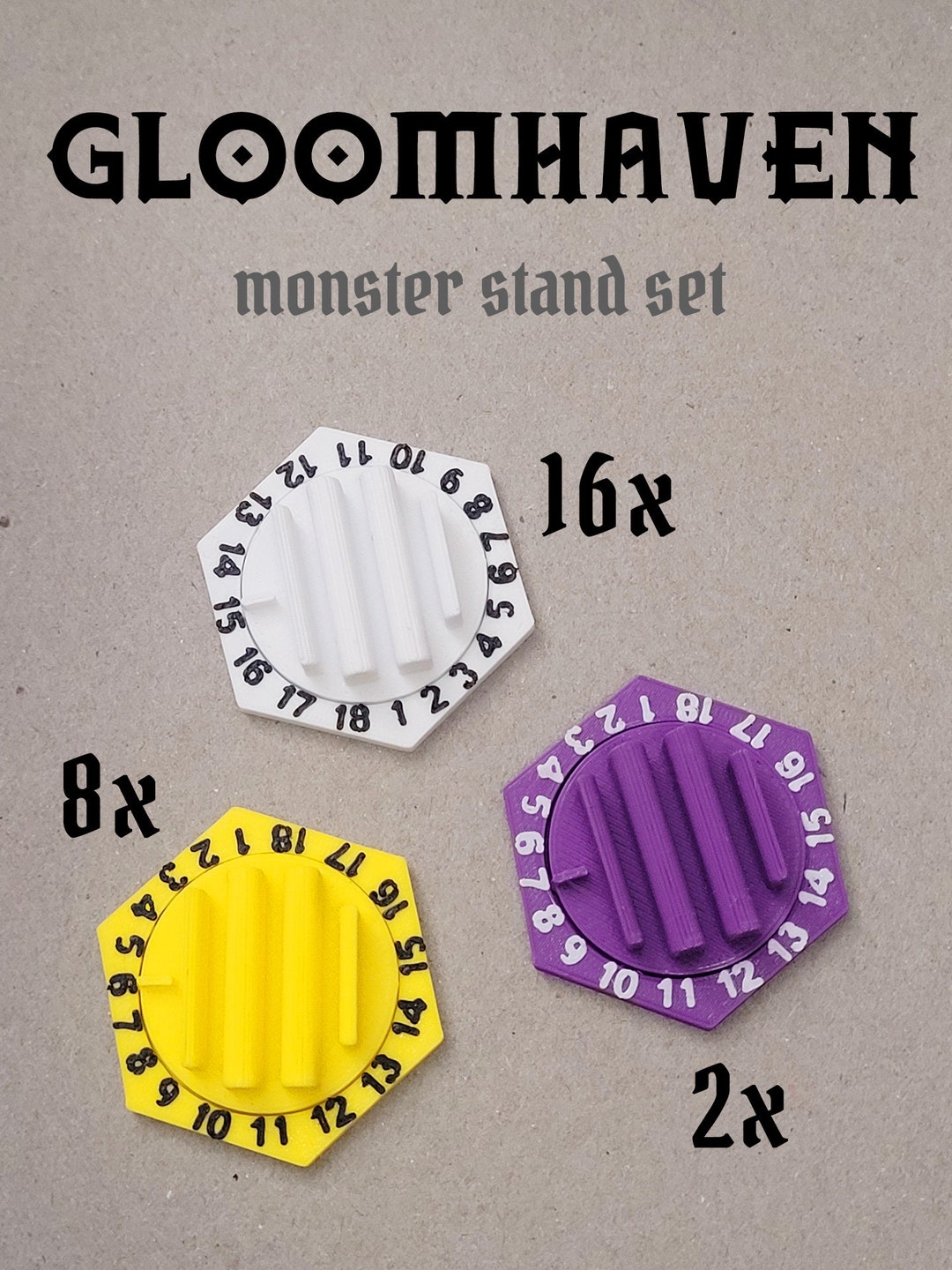 GLOOMHAVEN / Jaws of the Lion Monster Stands With Life Tracker - Set of ...
