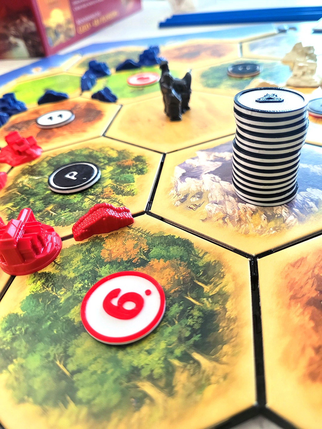 CATAN Colorful Circular Number Tokens for 5/6 Players - 28 Pieces - 1 ...