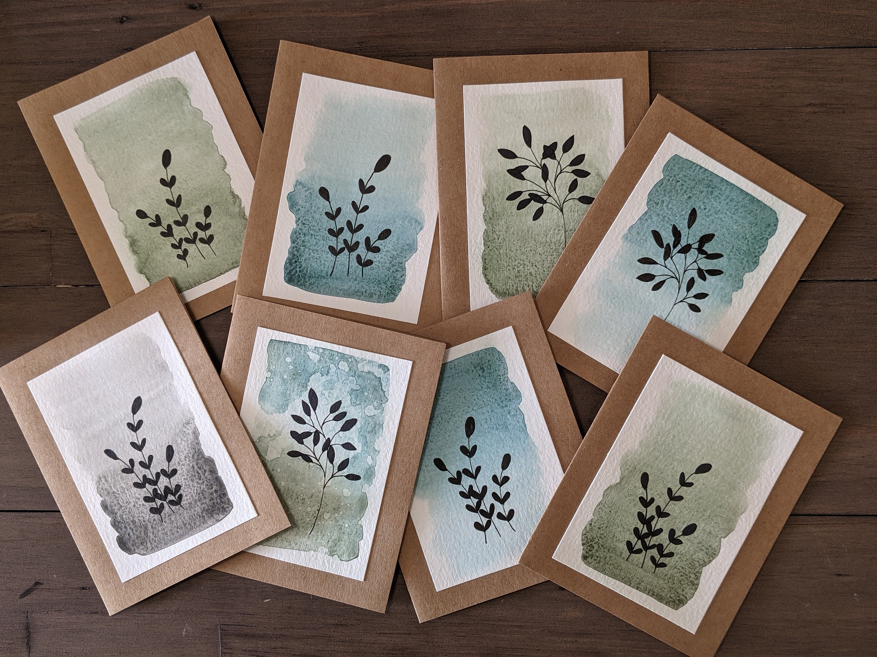 Hand-painted Floral Doodle Note Card Grab Bag, Blank Watercolor Cards ...