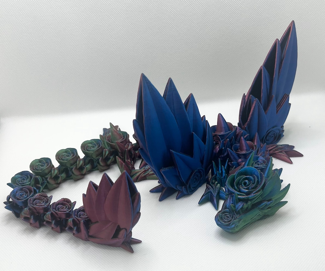 Rose Winged Dragon 3d Printed 20 - Etsy