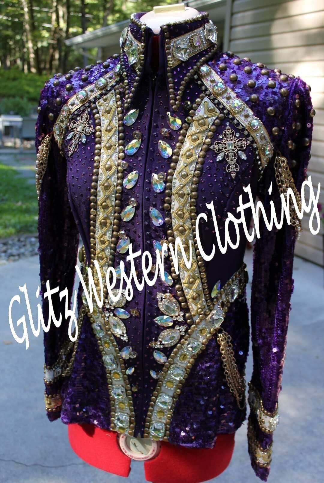 Golden, Silver With Purple Base Western Pleasure Horse Show Shirt ...