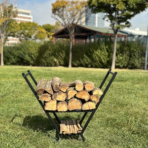 V Shaped Wood Rack Firewood Storage/log Holder/farmhouse Decor - Etsy