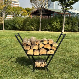 V Shaped Wood Rack Firewood Storage/log Holder/farmhouse Decor - Etsy