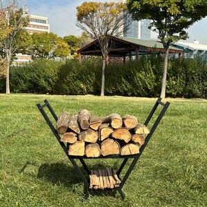 V Shaped Wood Rack Firewood Storage/log Holder/farmhouse Decor - Etsy