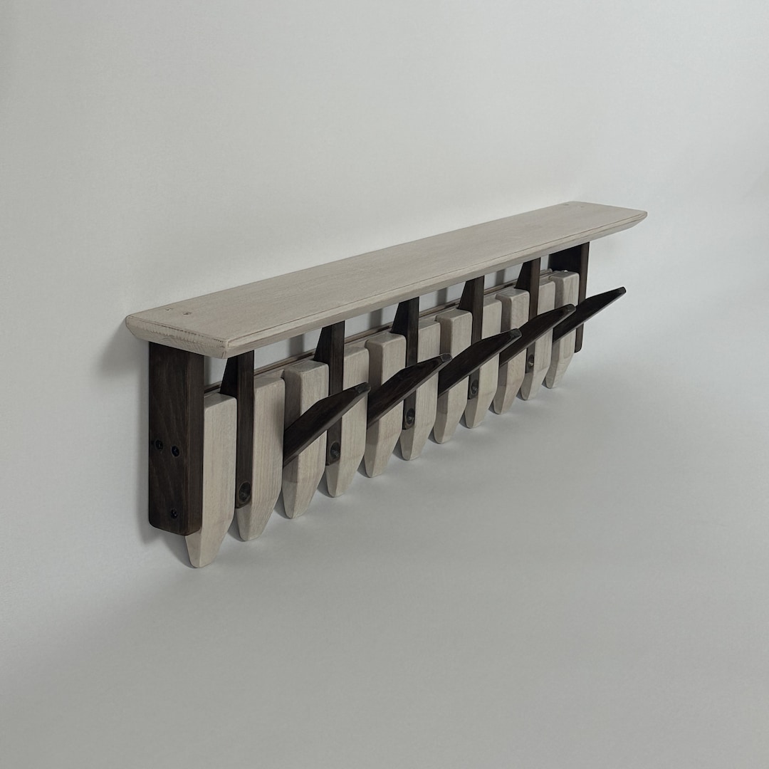 Wooden Piano Coat Rack With Shelf, Entrway Furniture, Housewarming Gift ...