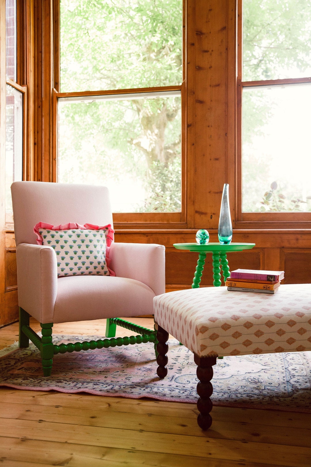 Bobbin Armchair Custom Fabrics and Wood Finish - Etsy