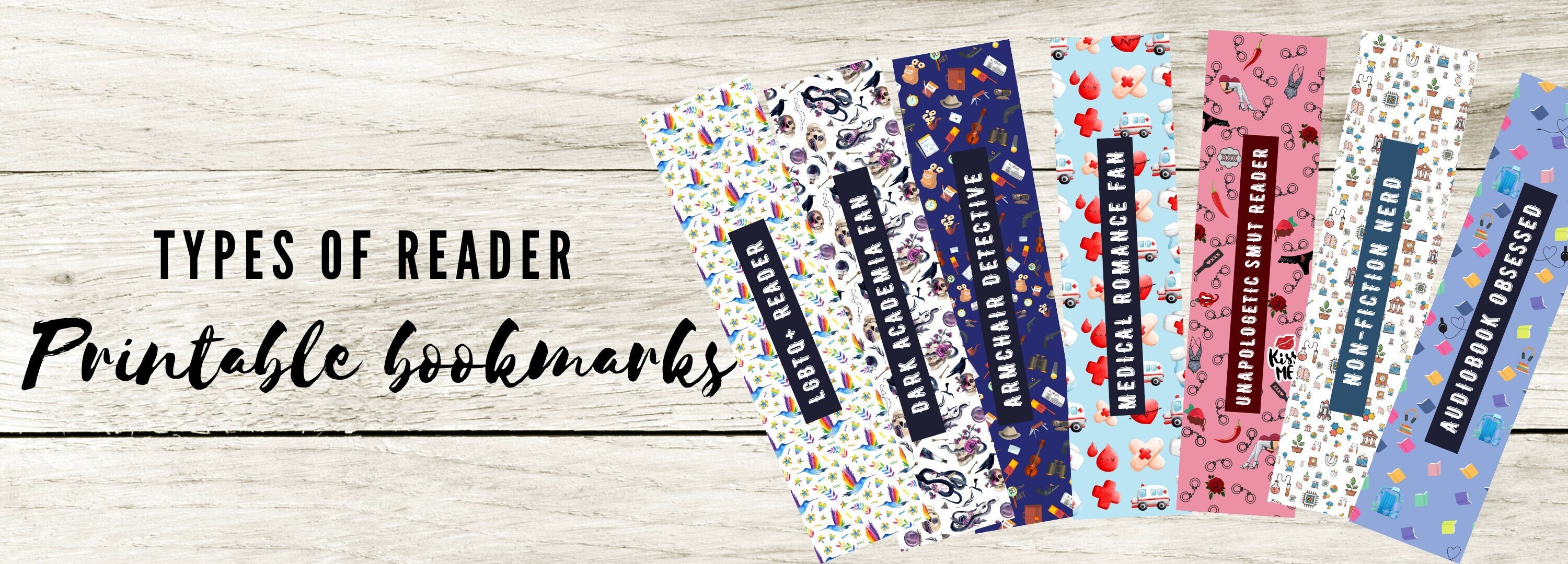Digital Printable Bookmarks Types of Reader Set of 20, Bookstagram - Etsy
