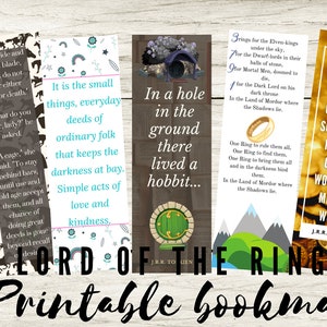 Digital Printable Bookmarks - Lord of the Rings & the Hobbit Quotes ...