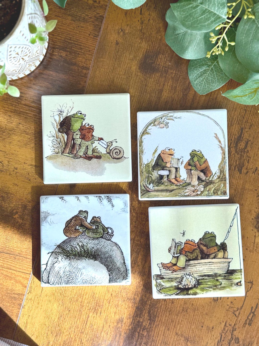Frog & Toad (a)-ceramic Coasters- Set of 4 Variety - Etsy