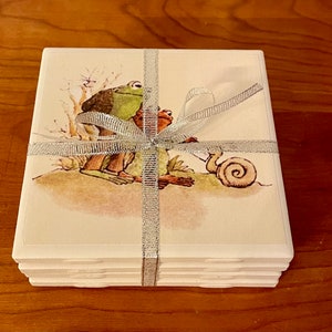 Frog & Toad (a)-ceramic Coasters- Set of 4 Variety - Etsy