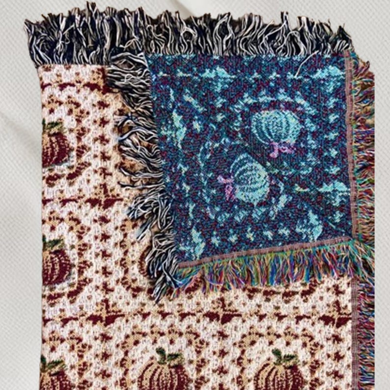 Cottagecore Fall Granny Square Blanket Pumpkin Aesthetic - Etsy