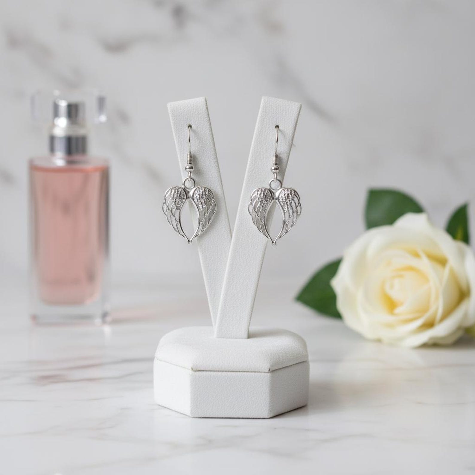 Inspirational Heart-shaped "angel Wing" Earrings. - Etsy