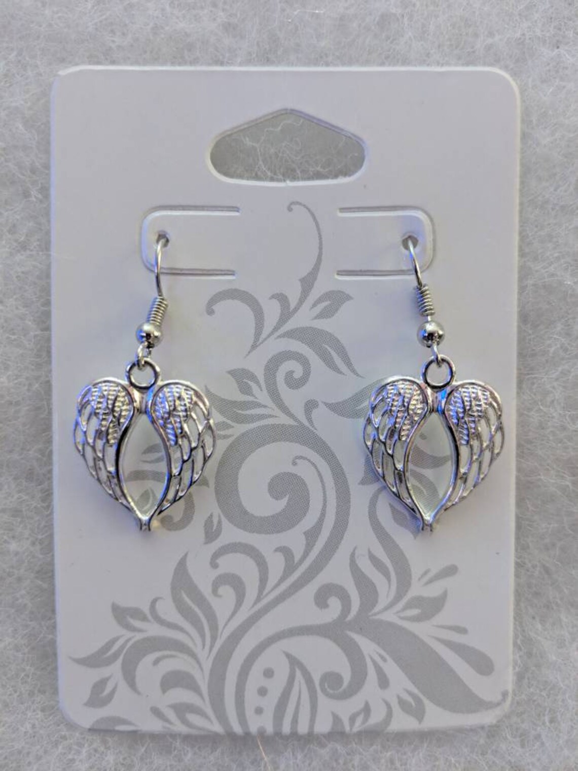 Inspirational Heart-shaped "angel Wing" Earrings. - Etsy