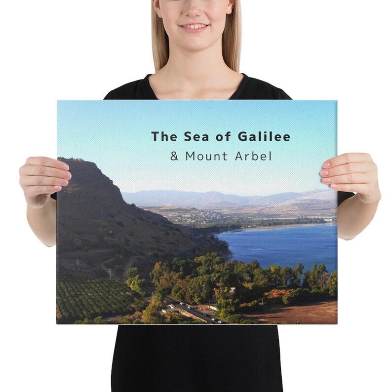 Sea of Galilee and Mount Arbel. Holyland Calm Biblical Canvas Print ...