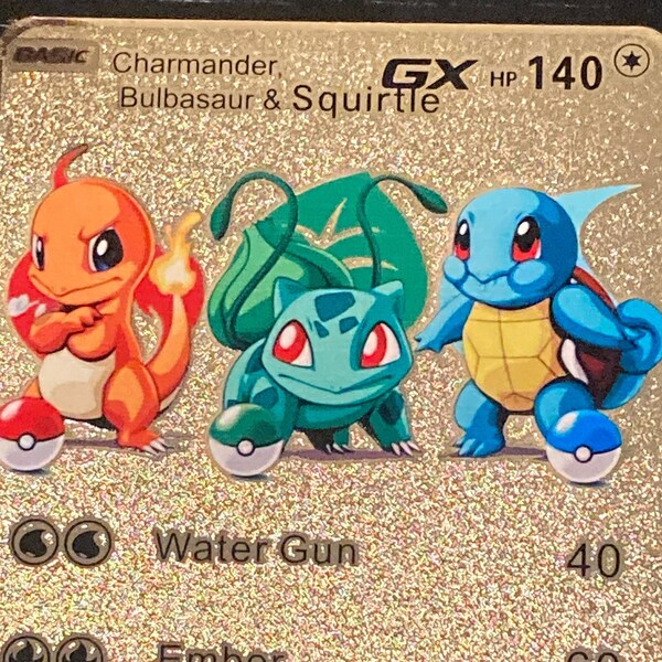 Charmander Bulbasaur Squirtle Card - Etsy