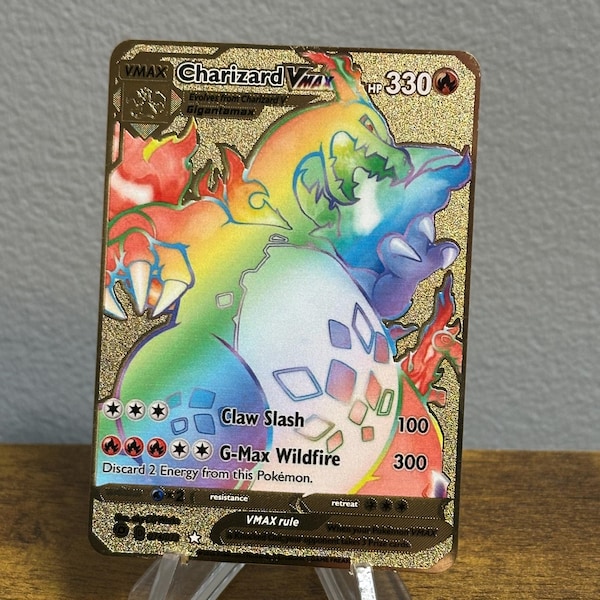 Charizard Vmax Gold - Etsy