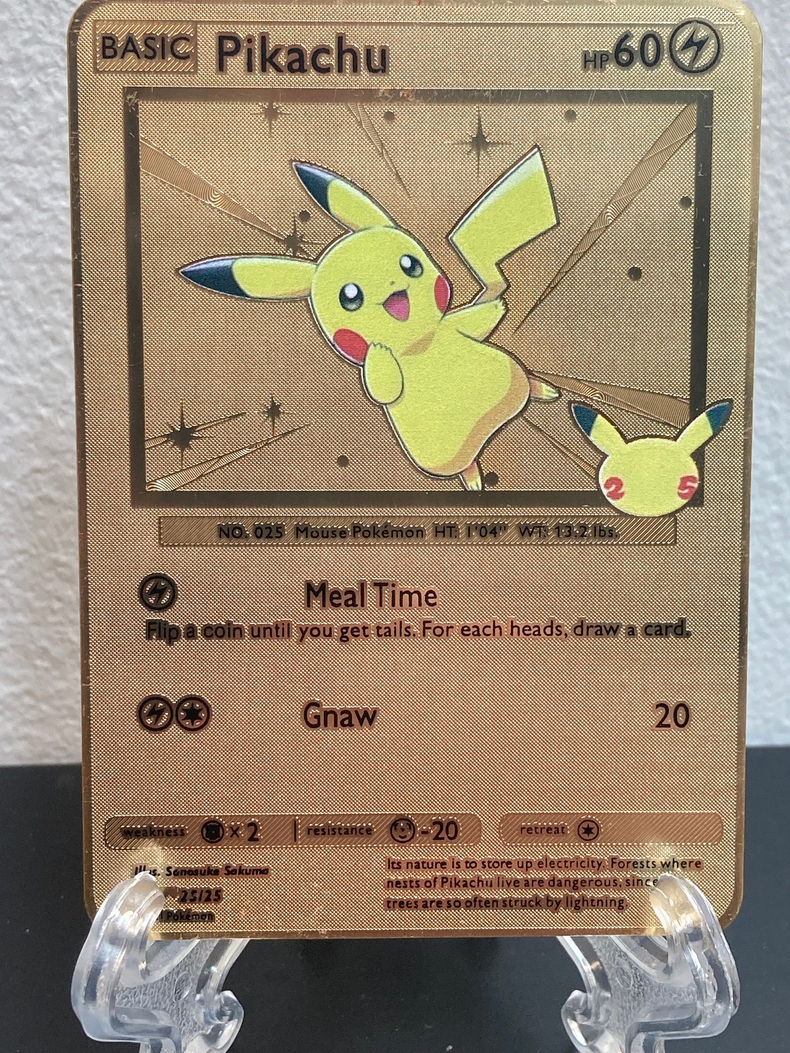 Pokemon Custom Metal Pikachu 25 Year Anniversary Card Etsy Pokemon Custom Metal Pikachu 25 Year Anniversary Card Etsy