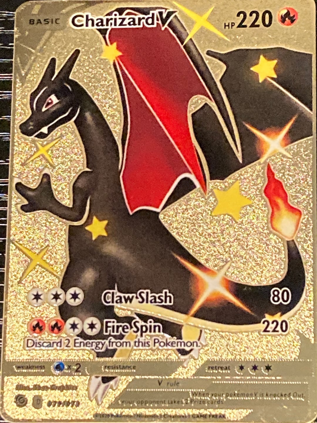 Charizard V: Custom Metal Pokémon Card - Etsy