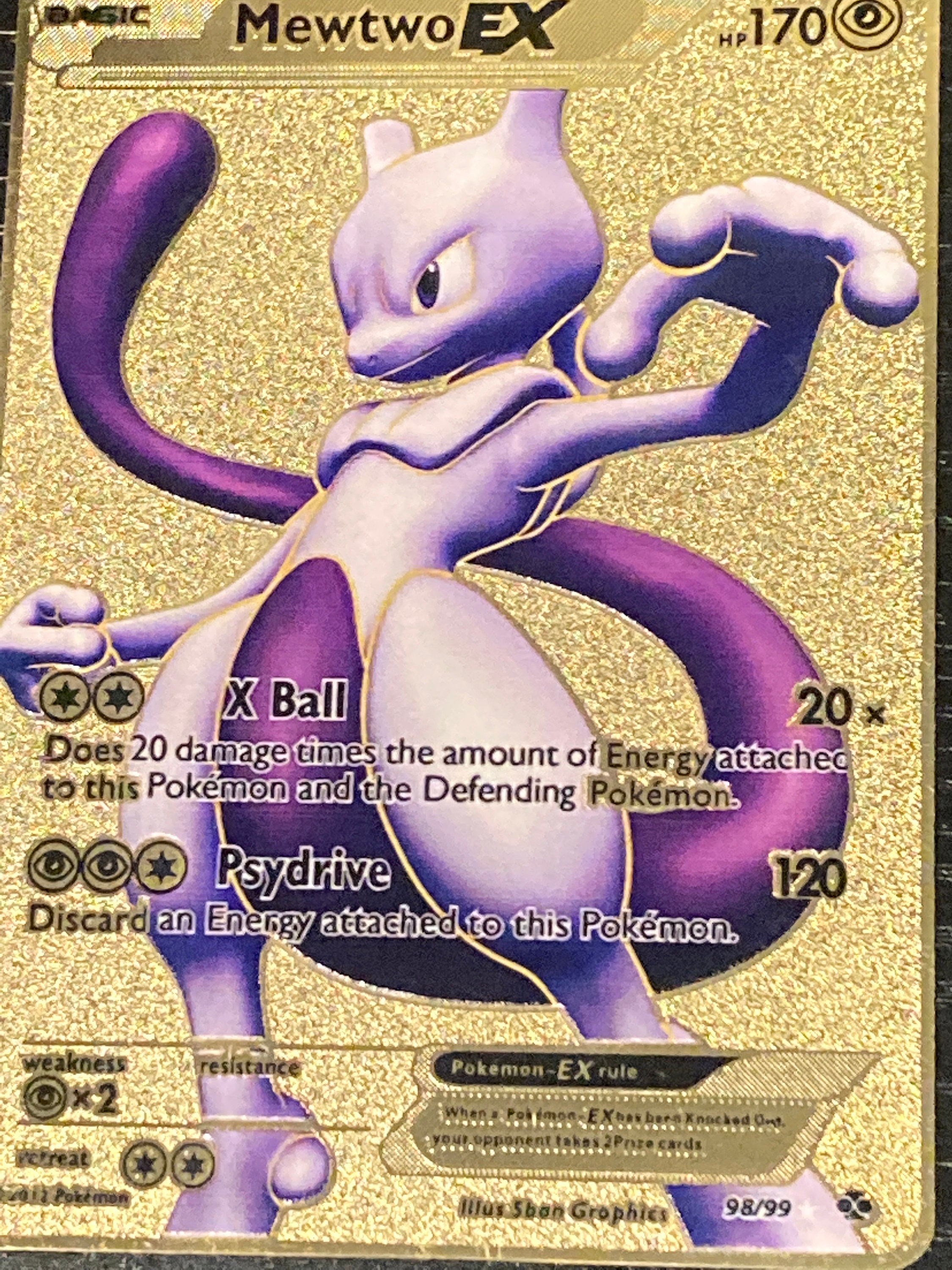 Mewtwo Ex-custom Metal Pokémon Card - Etsy