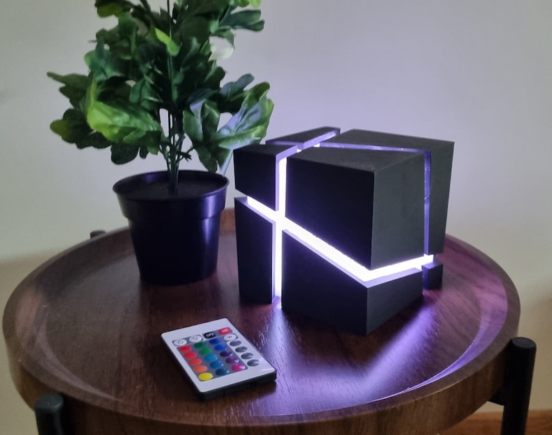 Sci-fi Cracked Cube Indoor Lamp Futuristic Ambient Lighting Ambient ...