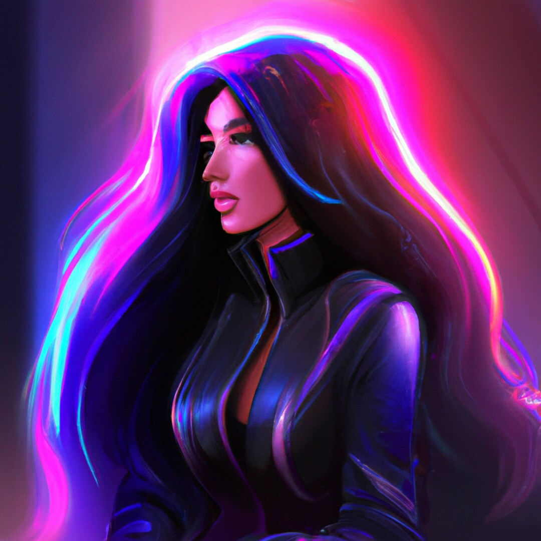 The Beauty and Power of Synthwave Women Digital Download PNG 4096x4096 ...