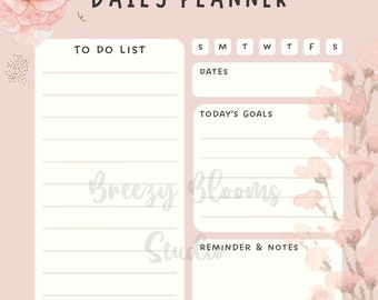 Sunflower Daily Planner, Digital Download, to Do List Planner, PNG ...