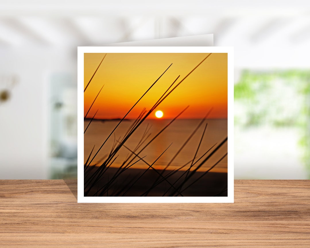 Sunset on Hayle Beach Greeting Card, Sunset Birthday Card, Cornish ...