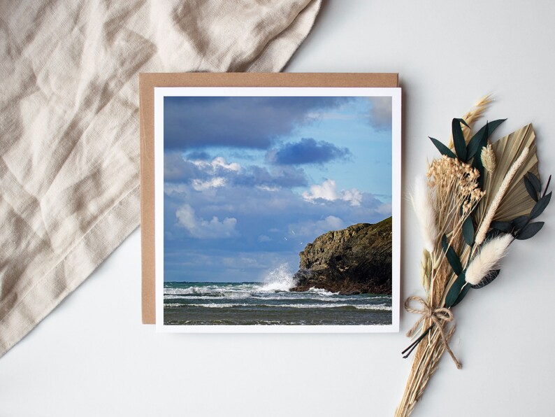 Chapel Porth Beach Cornwall Card, Chapel Porth Beach Christmas Card ...