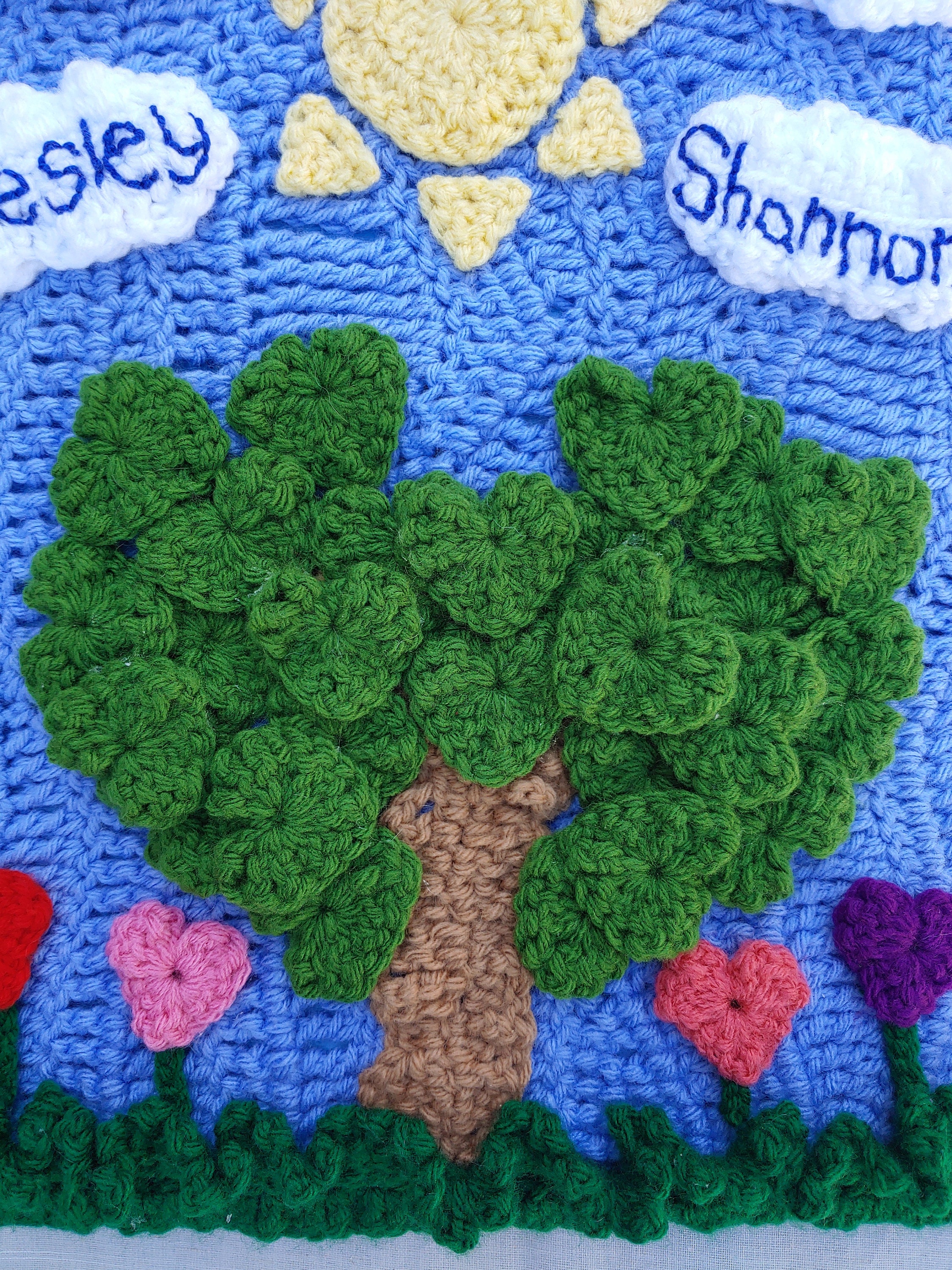 Personalized Crocheted Family Tree Wall Hanging, Handmade Home Decor - Etsy