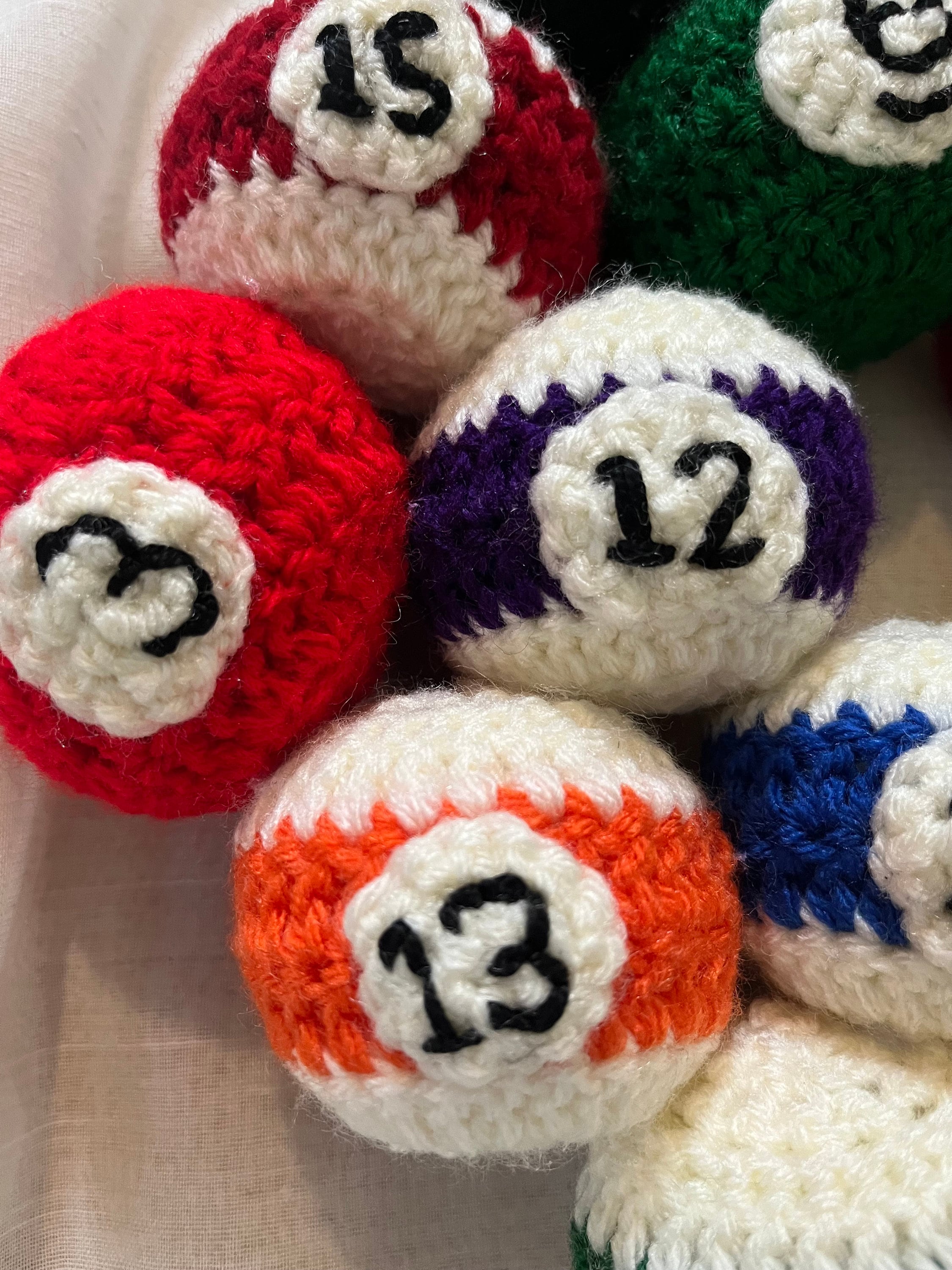 Pool Billiard Ball Crocheted Wreath Handmade Round Indoor Home ...