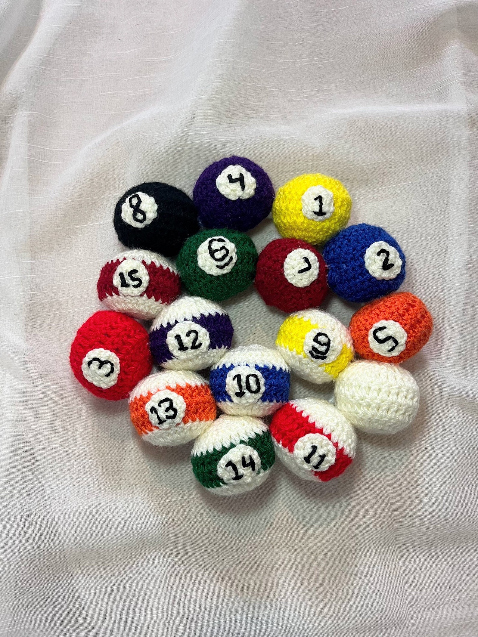 Pool Billiard Ball Crocheted Wreath Handmade Round Indoor Home ...
