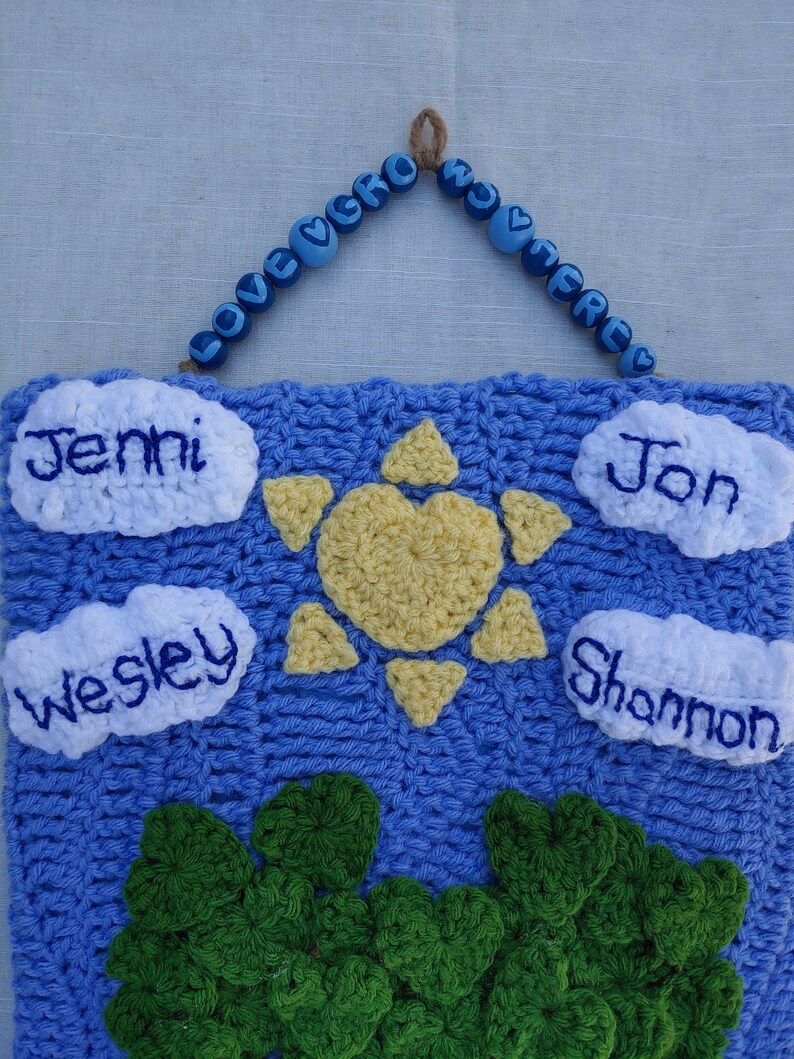 Personalized Crocheted Family Tree Wall Hanging, Handmade Home Decor - Etsy